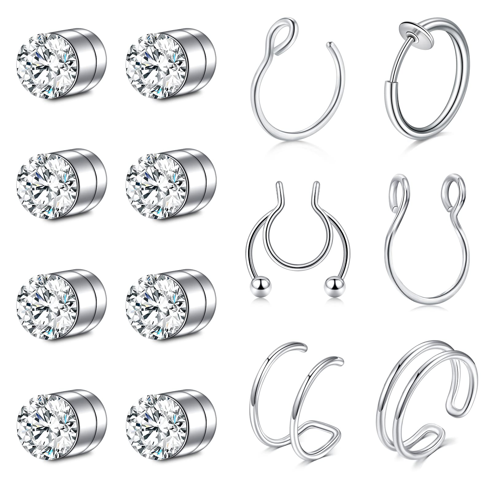 Snapklik.com : Faux Nose Ring - Hoop & Stud Fake Nose Piercing For ...