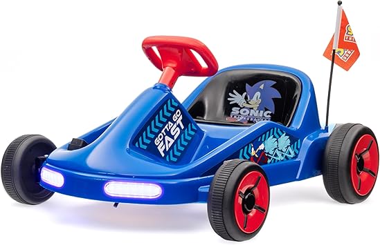 Amazon.com: Sonic The Hedgehog 6V Electric Go Kart for Kids, Electric ...
