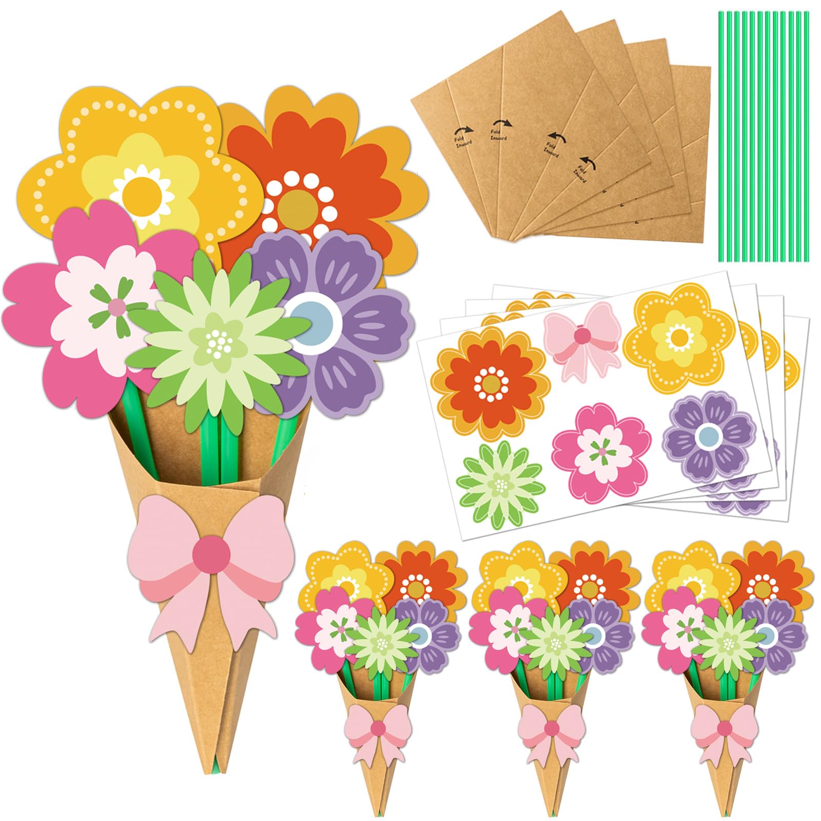 Snapklik.com : 24Pack Spring Flower Bouquet Craft Kit DIY Make Your Own ...