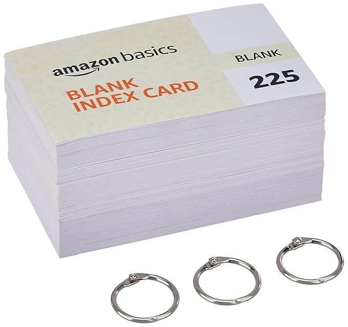 Amazon Basics Unruled Index Flash Cards