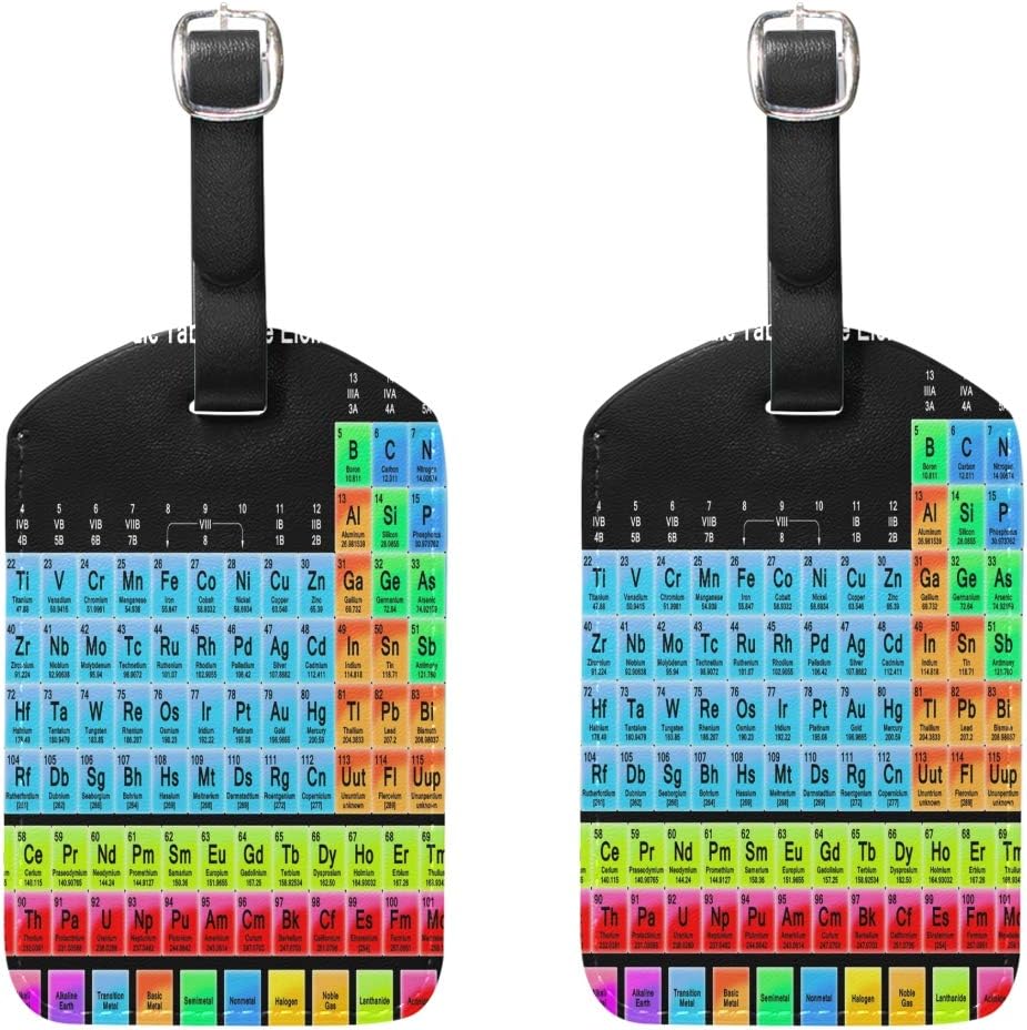 Amazon.com | Set of 2 Luggage Tags The Periodic Table Suitcase Tags ...