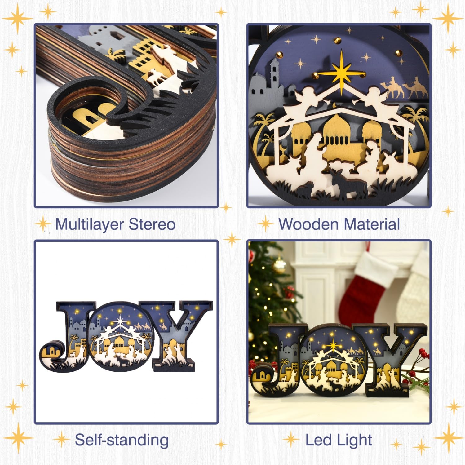 Snapklik.com : JETEHO Christmas Nativity Set, Religious Christmas ...