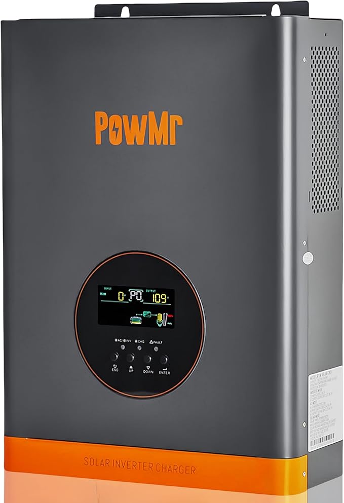 Amazon.com: PowMr 3000W Solar Inverter - 24VDC to 110VAC, 3KW Off-Grid Hybrid Inverter with 60A ...