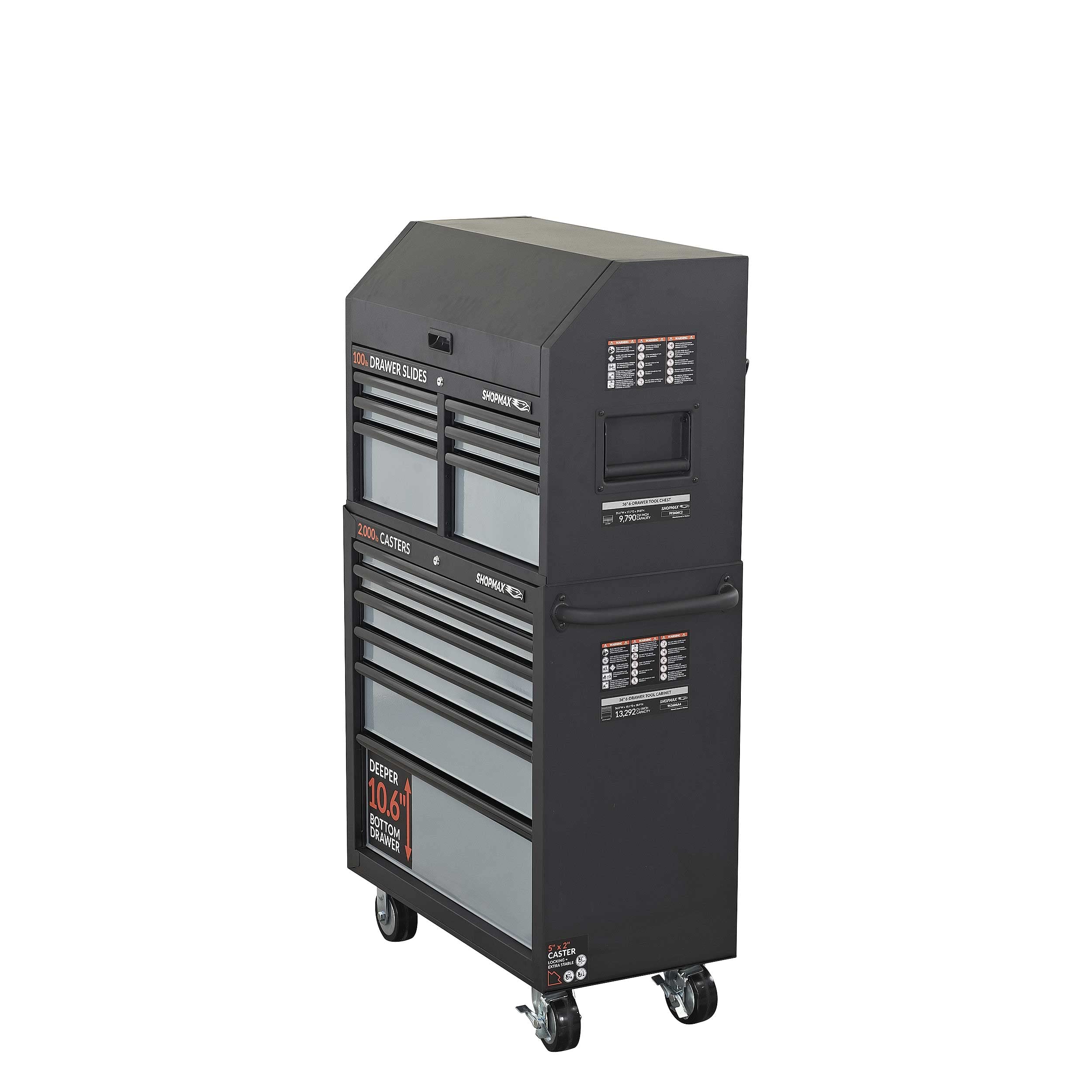 ShopMax 93606C2-06A4 36? 12-Drawer Tool Chest and Rolling Cabinet Combo ...