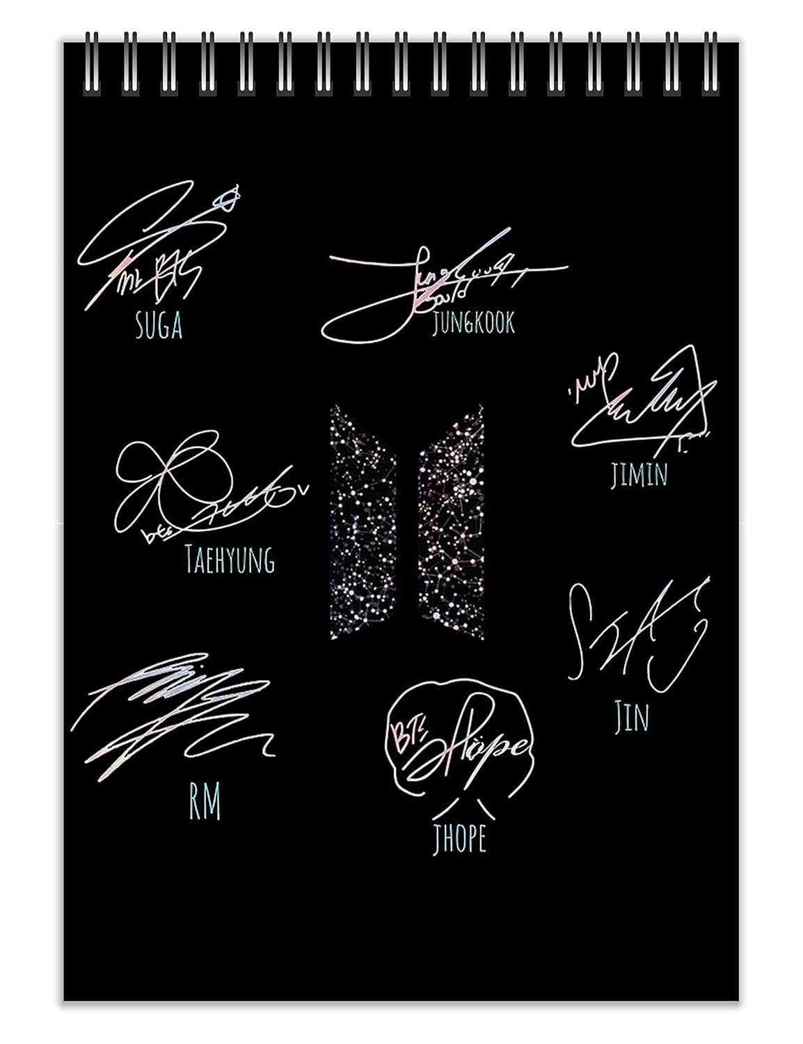 Ganymede Mart BTS Signature Black Autograph_22 (50 Sheets, 100 Pages ...