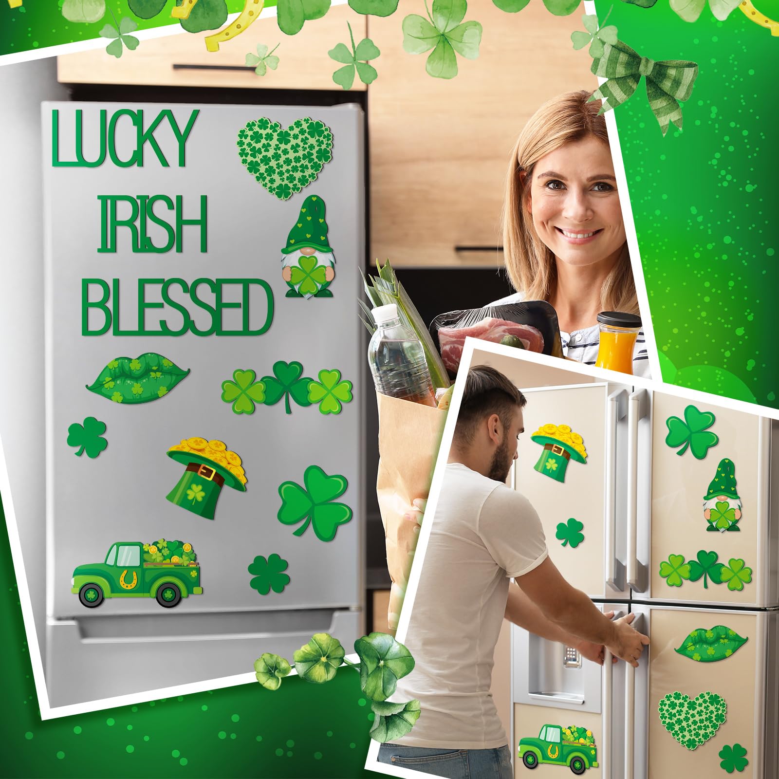 Snapklik.com : 30 Pcs Magnetic St Patricks Day Garage Door Decorations ...