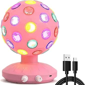 Spinning Disco Ball LED Night Light Projector 360° Rotary Speed ...