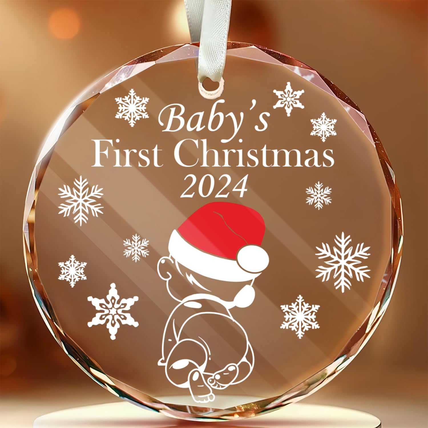 Amazon.com: WANDER PRINTS Gift Box Ready, Cute Baby Santa First ...