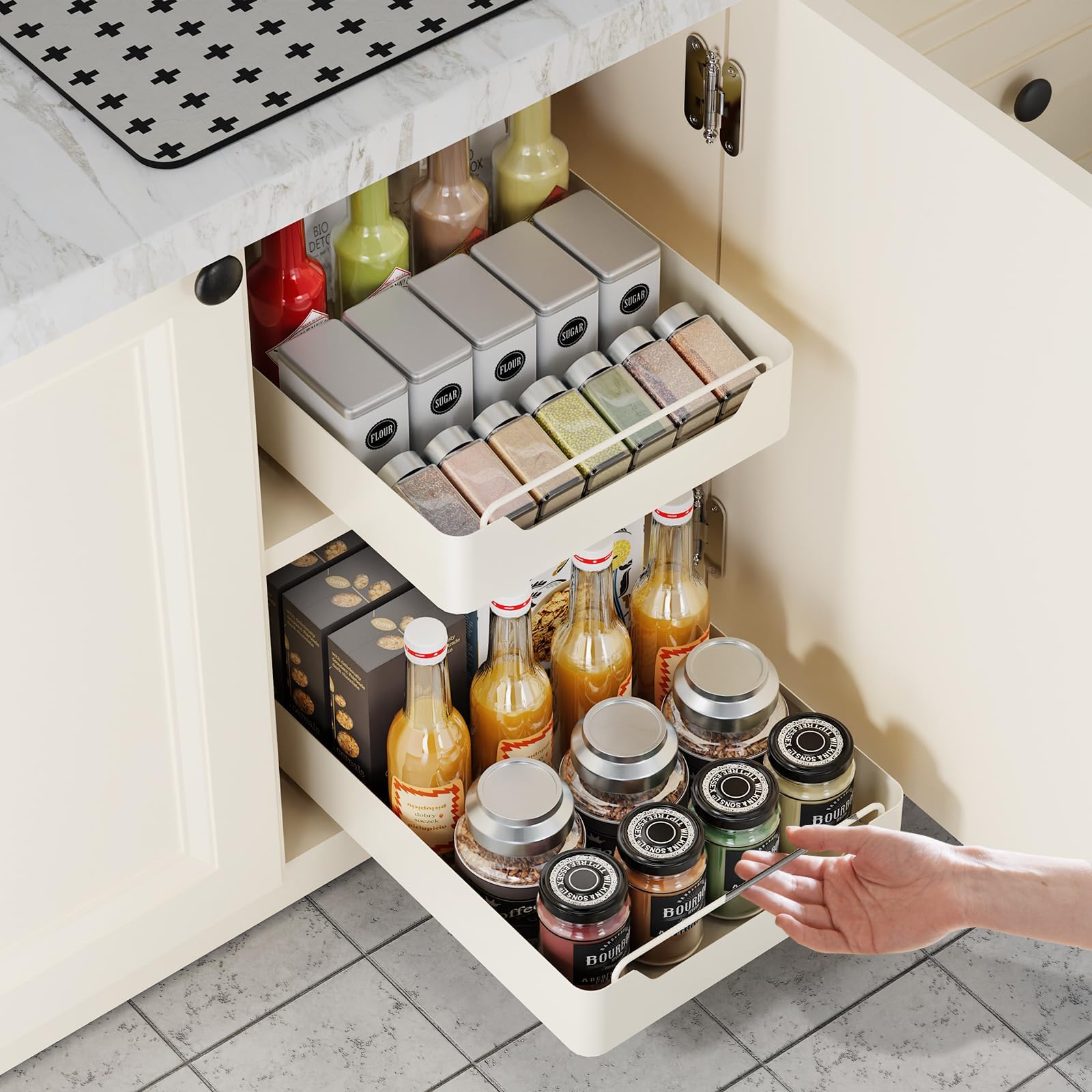 Amazon.com: MuiiuM 2 Pack Pull out Cabinet Organizer Fixed with ...