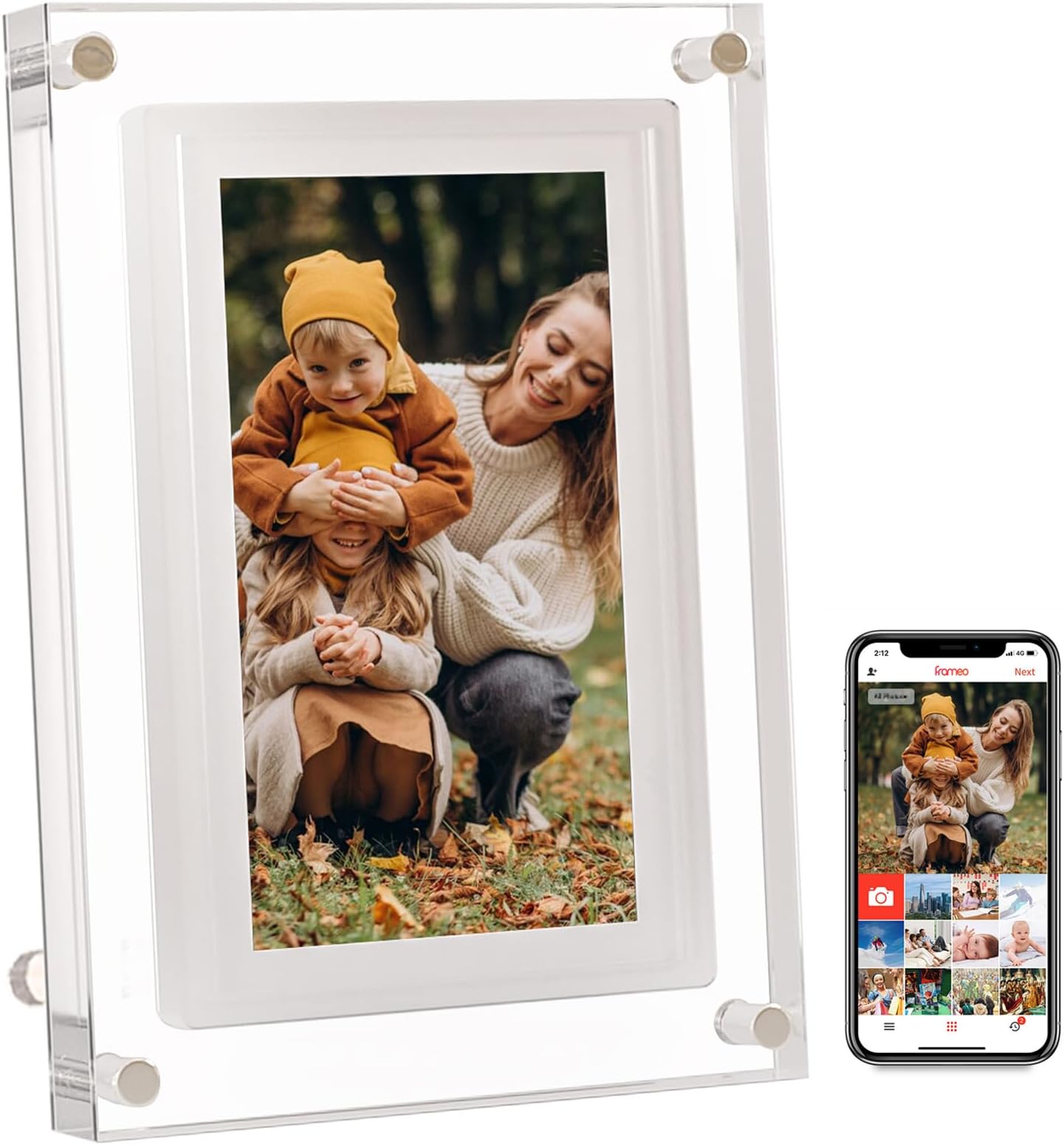 Amazon.com : Frameo 7INCH WiFi Acrylic Digital Picture Frame,1024 * 600 ...
