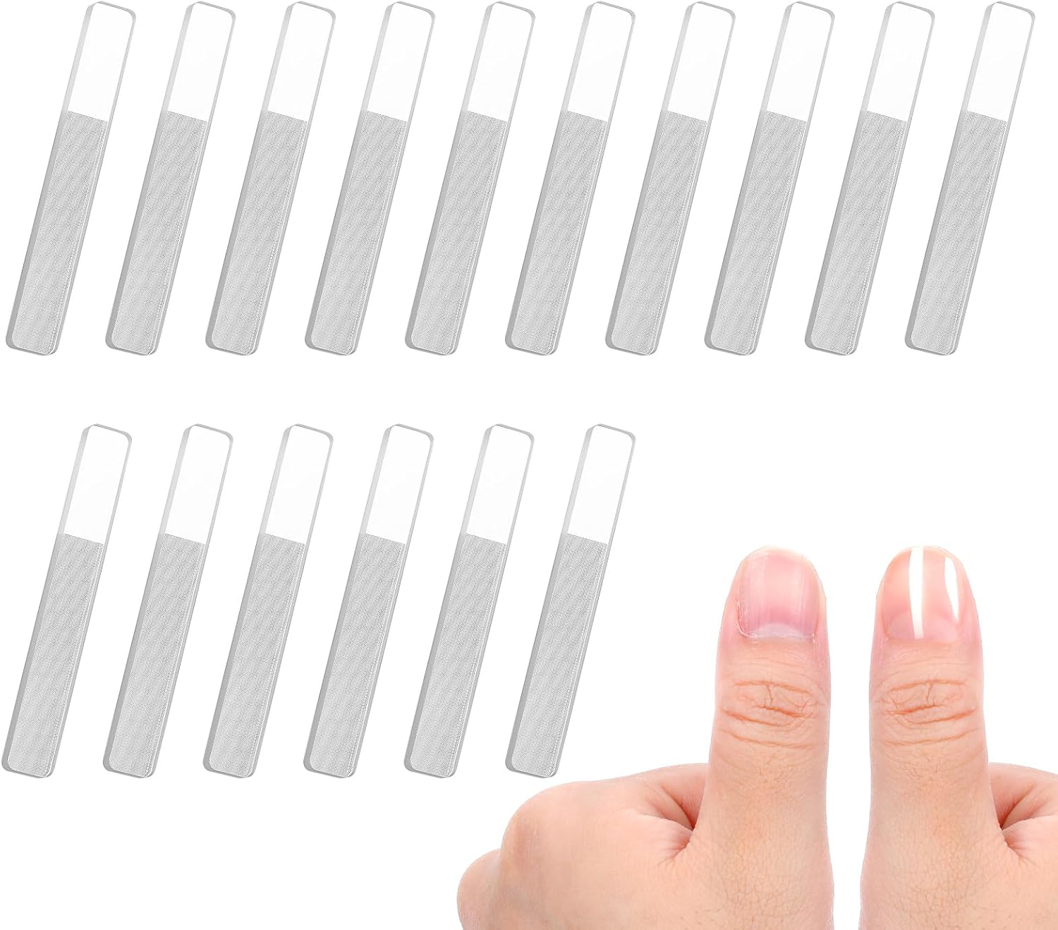 Amazon.com : 16 Pcs Nano Glass Nail Files for Natural Nails Shiner ...