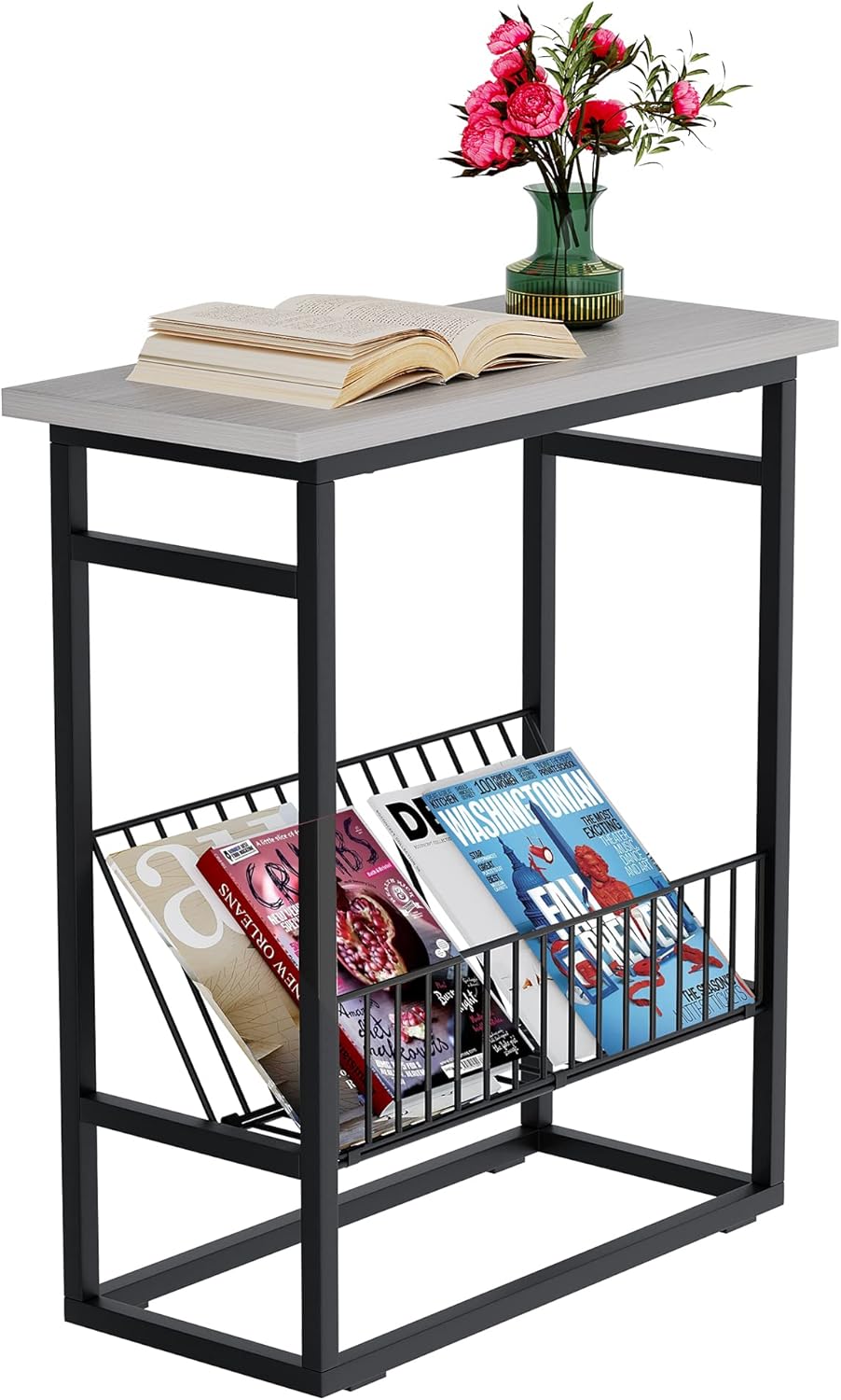 Amazon.com: Unglehome End Table, Narrow Nightstand, Skinny Bedside ...