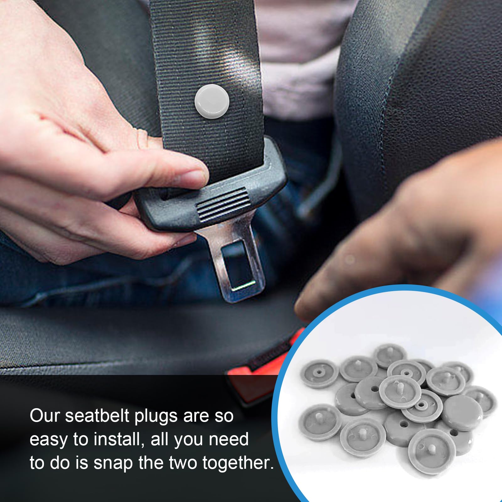 Snapklik.com : Augeny 10 Sets Seat Belt Button Stop, Plastic Seat Belt ...