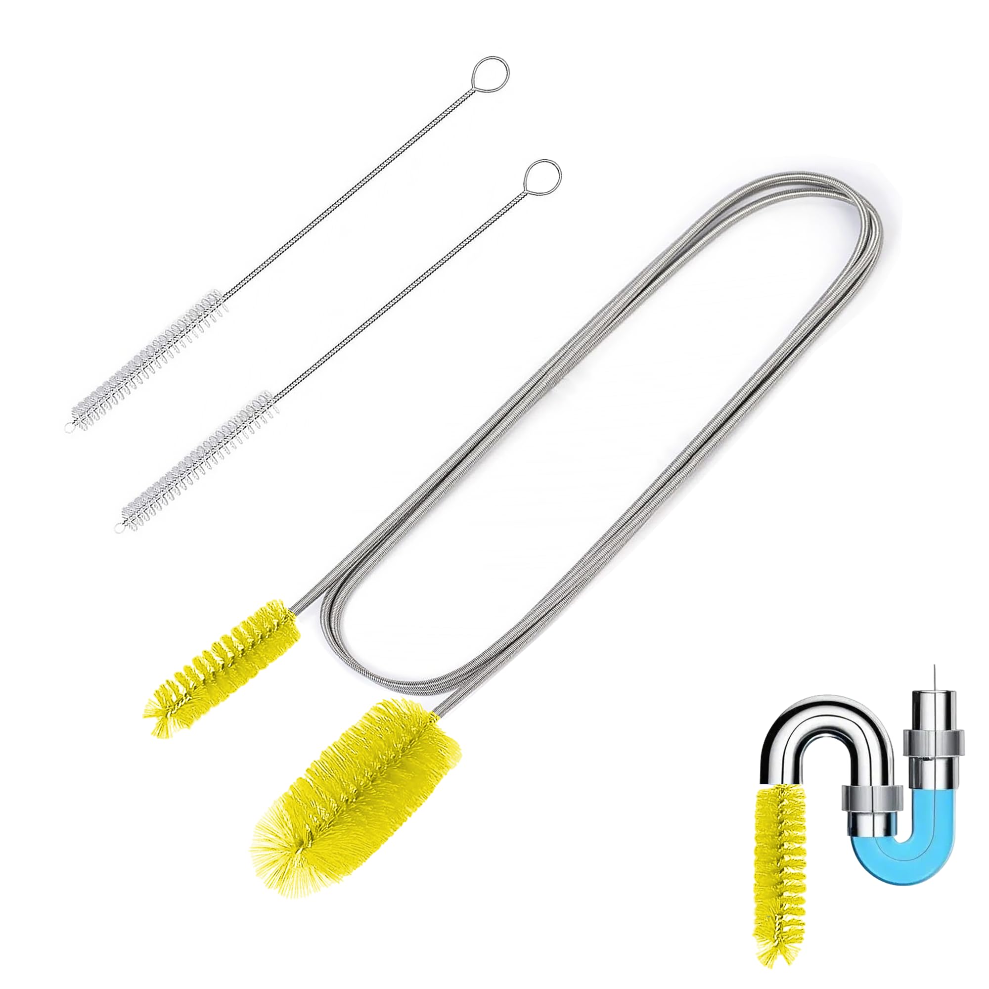 Flexible Pipe Brush 2m Double-Headed Drain Cleaner Brushes 2M Tube ...