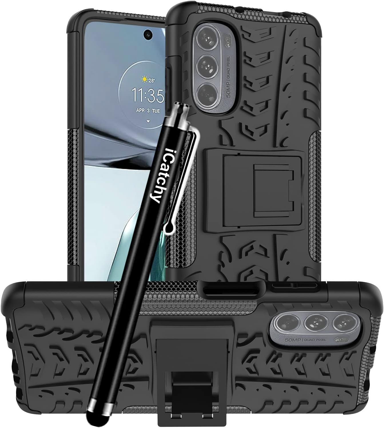 iCatchy for Motorola Moto G62 5G Case, Heavy Duty Hard Tough Dual Layer ...