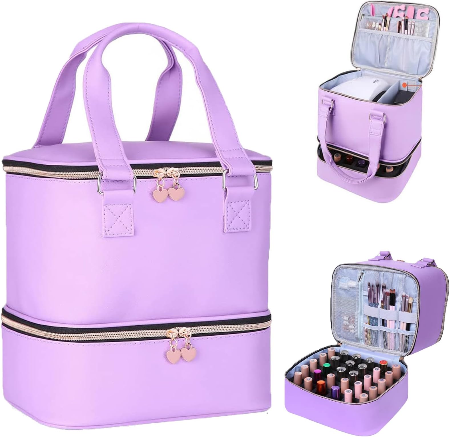 Amazon.com : FCQQYWZ Nail polish Case, Nail Polish Organizer Bag and ...