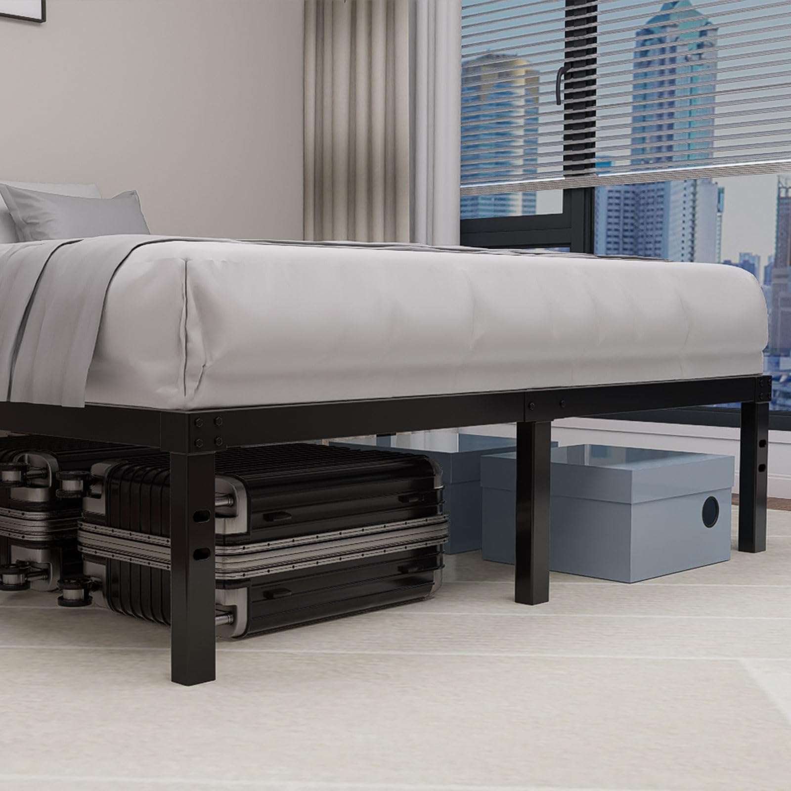 Amazon.com: AUTSTA Full Size Bed Frame No Box Spring Needed,Bed Frame ...