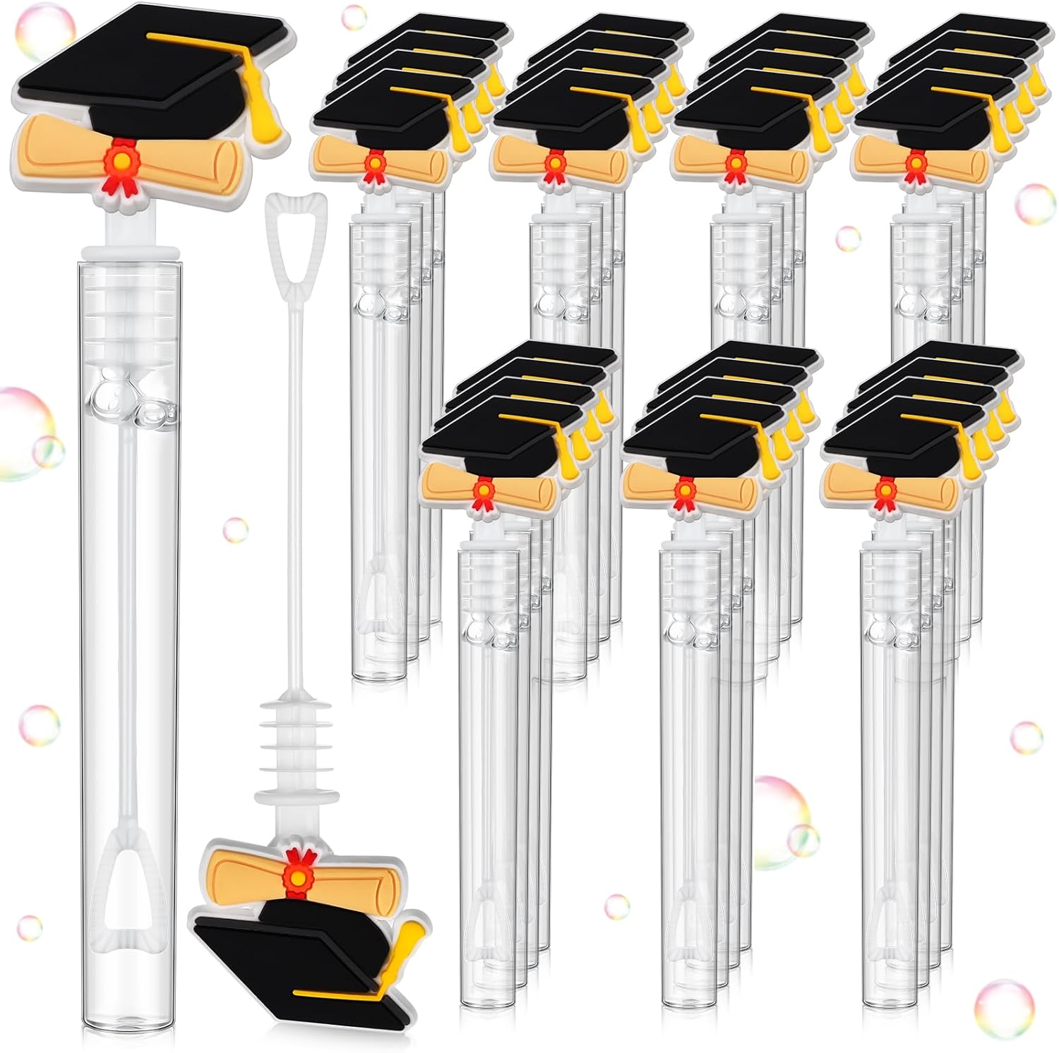 Amazon.com: Vertintong 30 Pcs Graduation Bubble Wands Bulk Mini Bubble ...