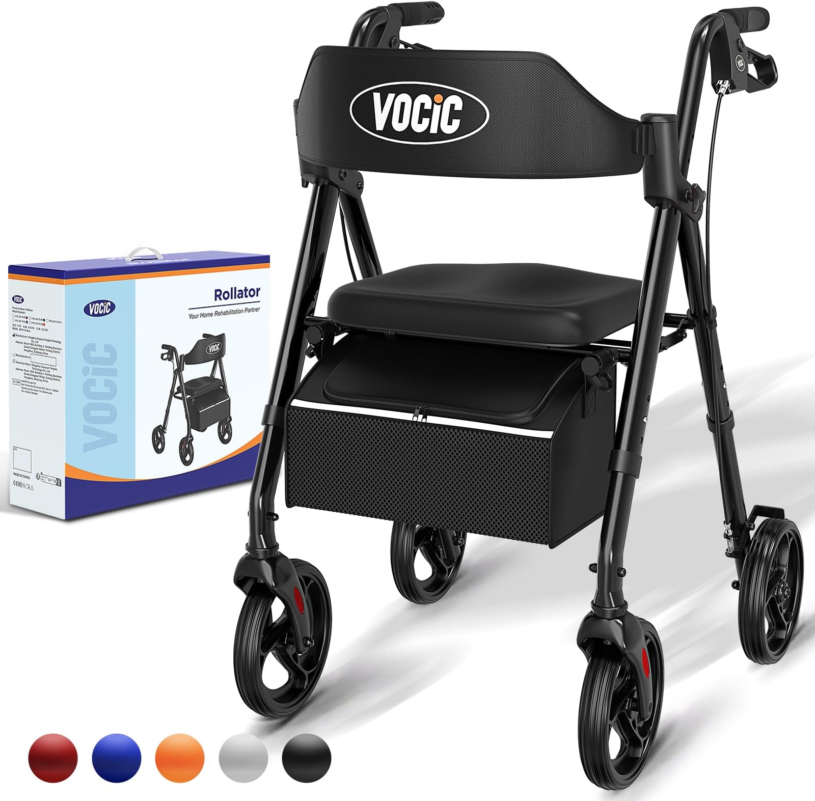 Amazon.com: Drive Medical Aluminum Rollator Fold Up and Removable Back ...