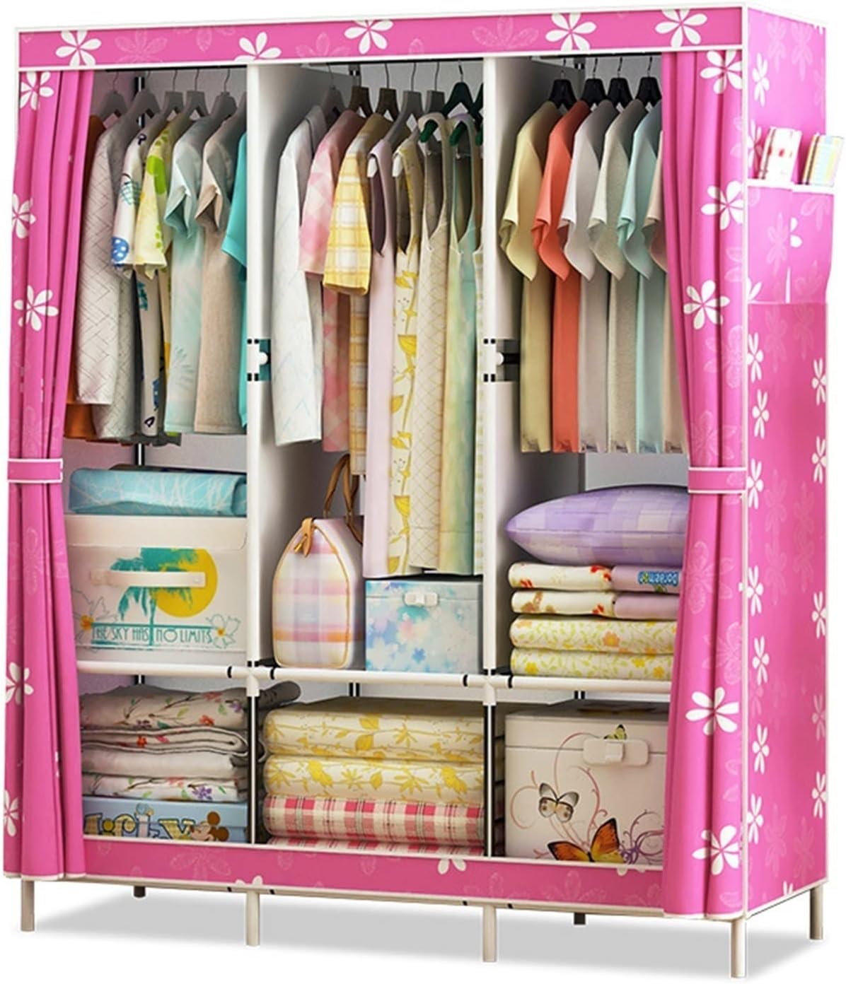 Amazon.com: UNNS Portable Wardrobe Combination Wardrobe Storage ...