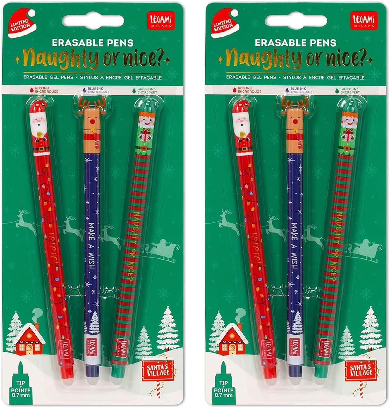 LEGAMI - Set of 6 Erasable Gel Pens with Thermosensitive Erase Ink ...