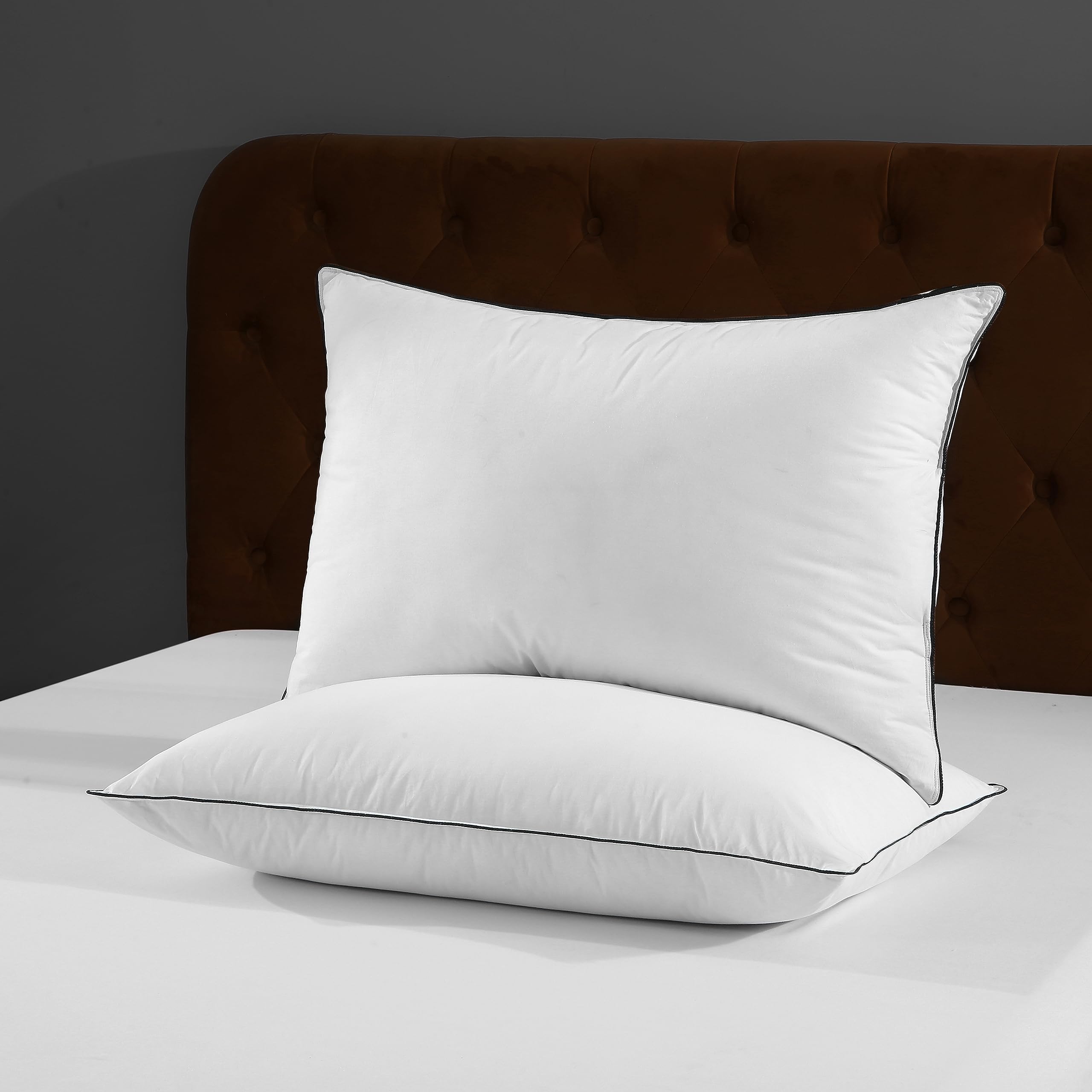 Amazon.com: BPC Organic Feather Down Pillows Queen Size, Set of 2 ...