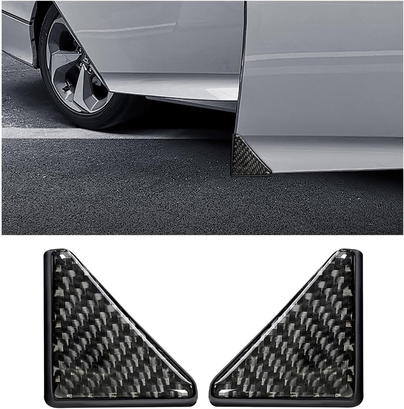 Amazon.com: Sylvil 2PCS Car Side Door Edge Guards, Carbon Fiber Anti ...