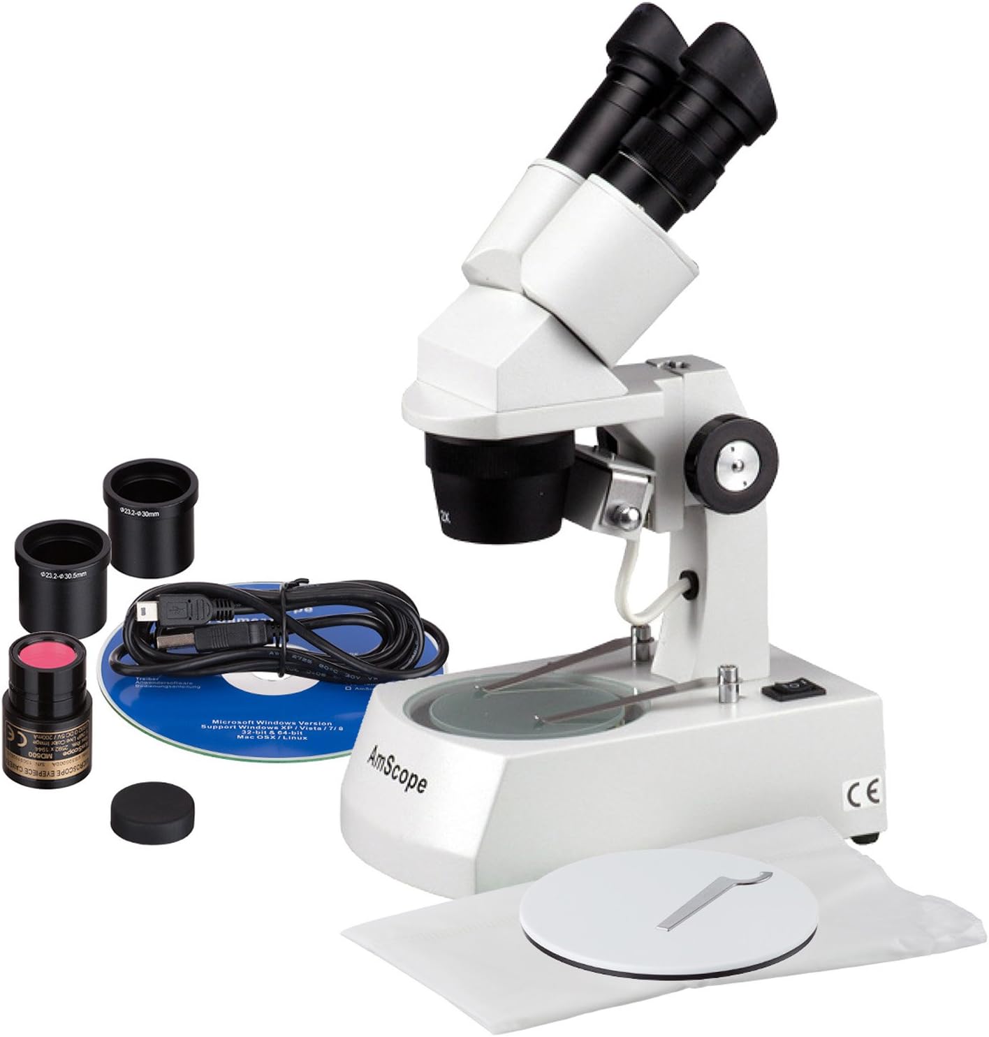 Amazon.com: AmScope SE303-PZ-E Digital Binocular Stereo Microscope ...