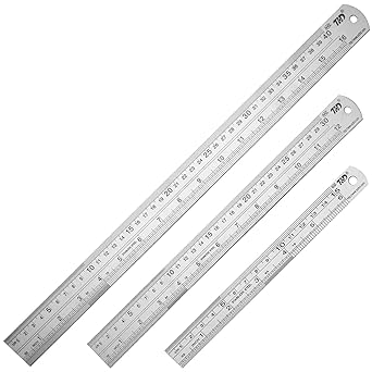 ZZTX Metal Straight Edge Ruler Stainless Steel Ruler 6 Inch 12 Inch 16 ...
