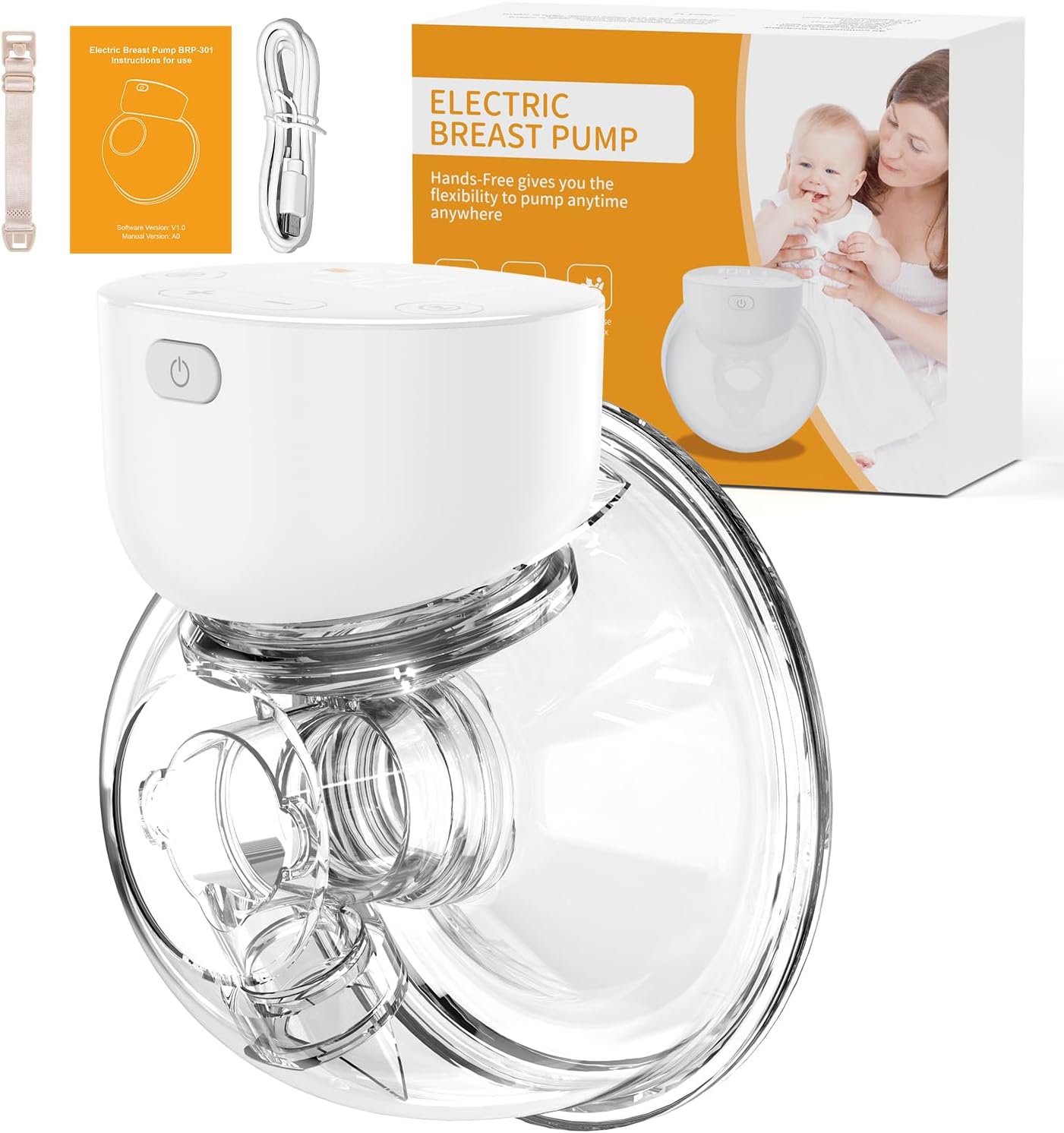 Breast Pump Wearable Hands Free Breast Pumps with 2 Modes 9 Levels, LCD ...