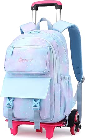 Mochila con ruedas para niñas con capacidad escolar, bolsas de libros ...
