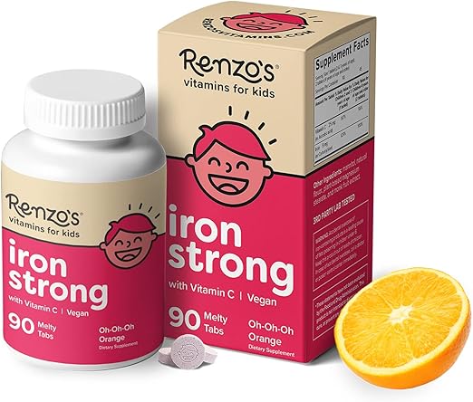 Amazon.com: Renzo's Iron Supplements for Kids, Dissolvable Vegan Iron ...