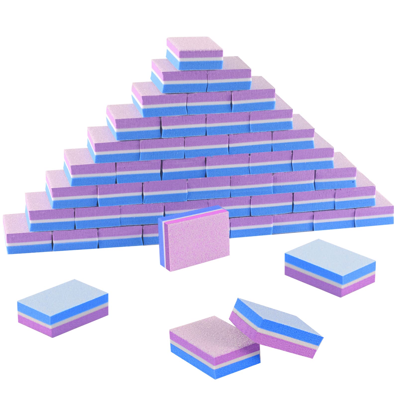 CGBE 50Pcs Mini Nail Buffer Blocks, 100/180 Double-Sided Grit Nail ...
