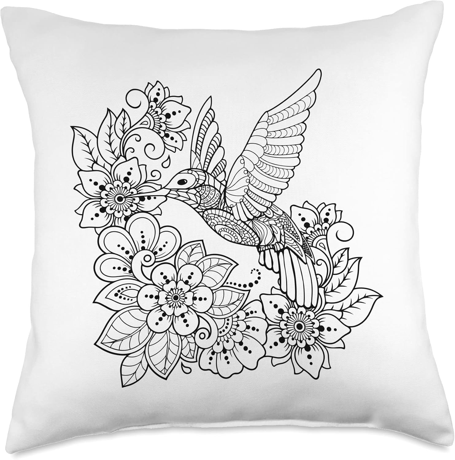 Amazon.com: Floral Indian Mandala Mehndi Henna Hummingbird Tattoo ...