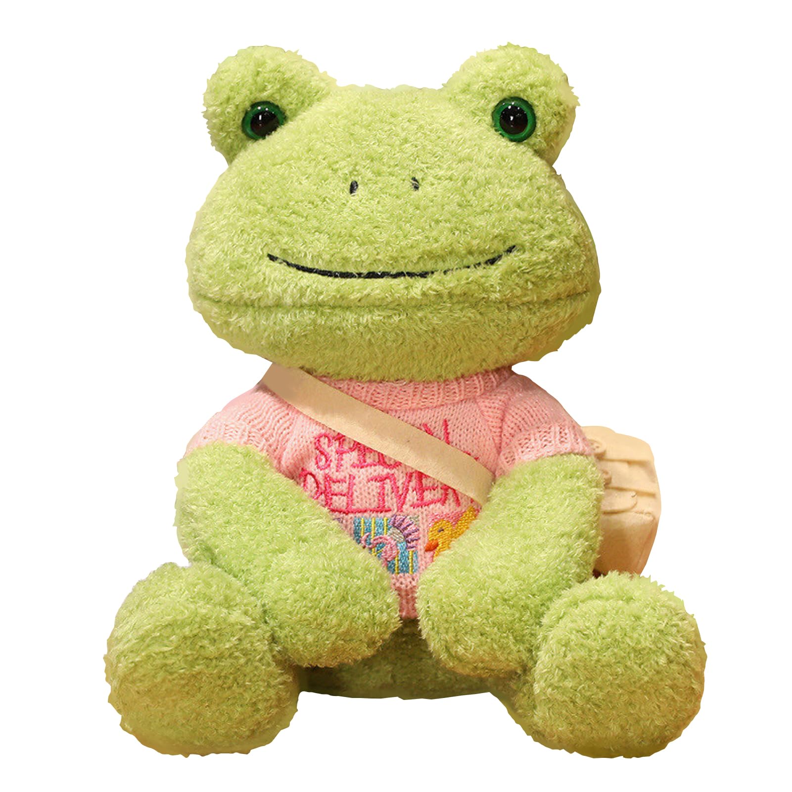 8.5 Inches Green Frog Plush Stuffed Animal, Cute Frog Plushie Doll ...