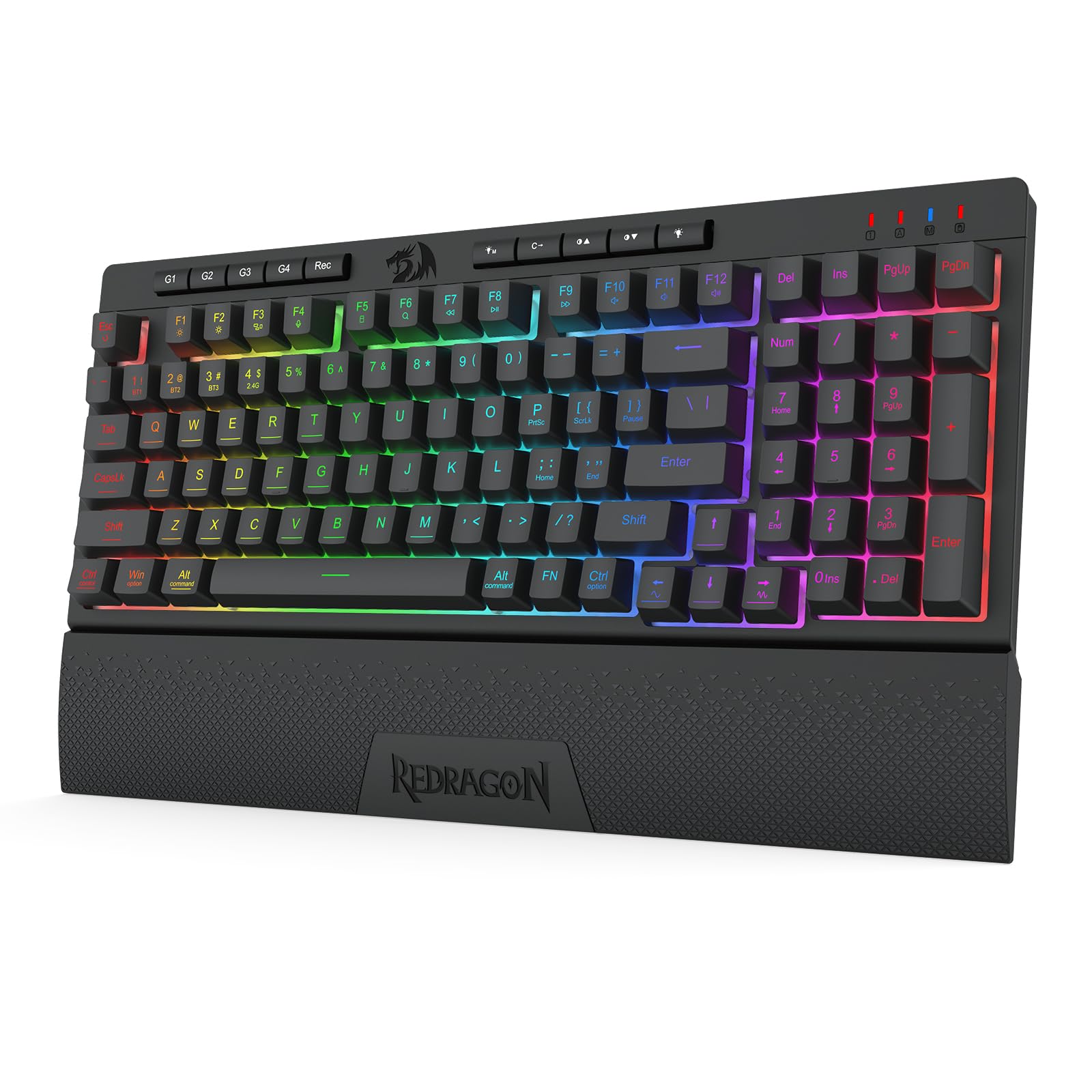 Buy RedragonK515 PRO Shiva RGB Wireless Membrane Gaming Keyboard, 98 ...