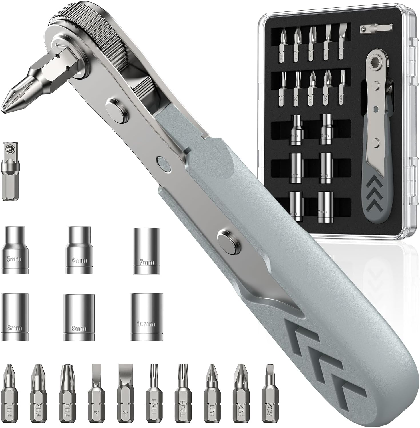 Amazon.com: HONUTIGE 18 in 1 Right Angle Screwdriver, 36-Tooth Low ...