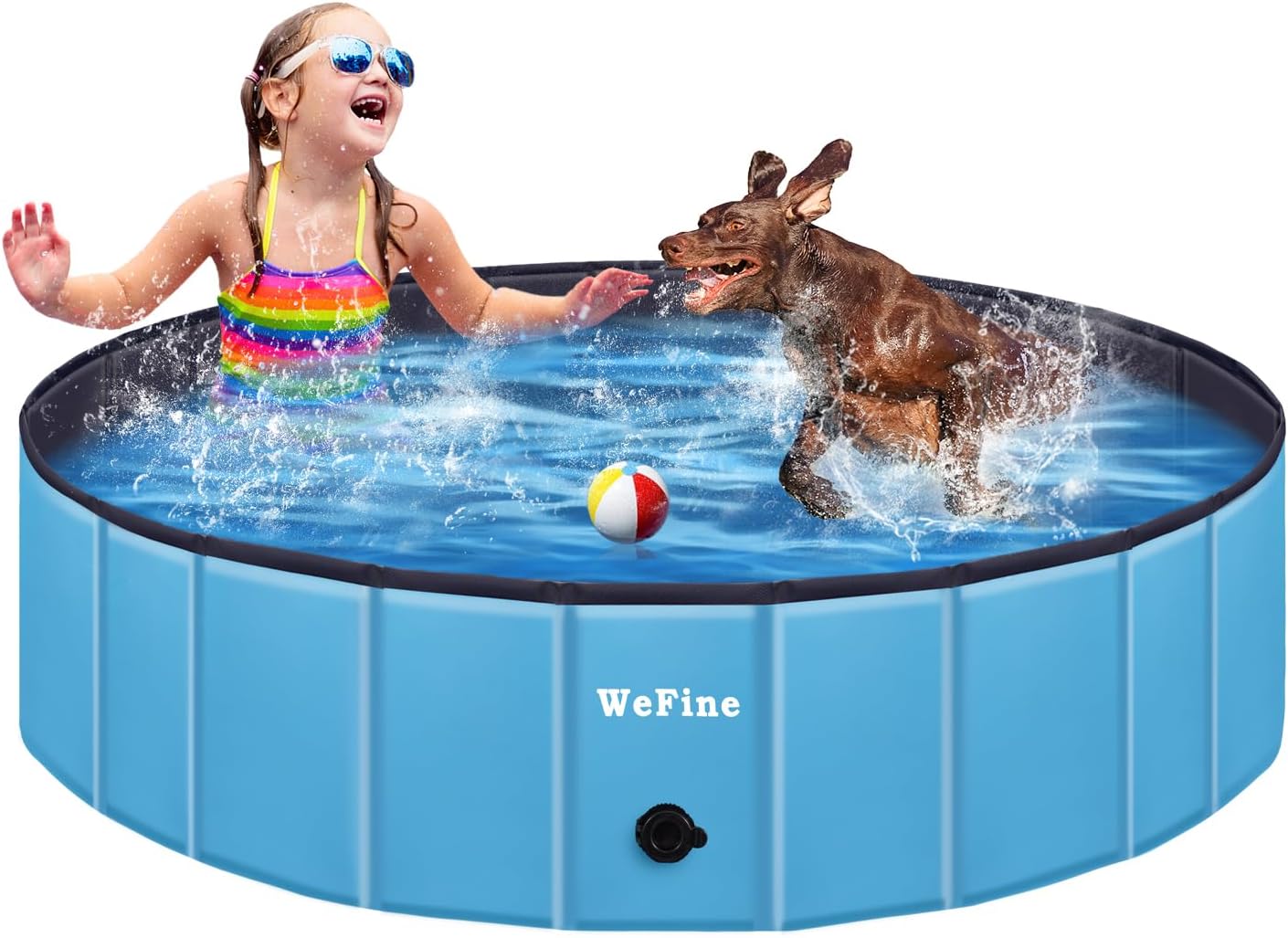 WeFine PVC Foldable Pet Dog Paddling Pool Puppy Swimming Pool Portable ...