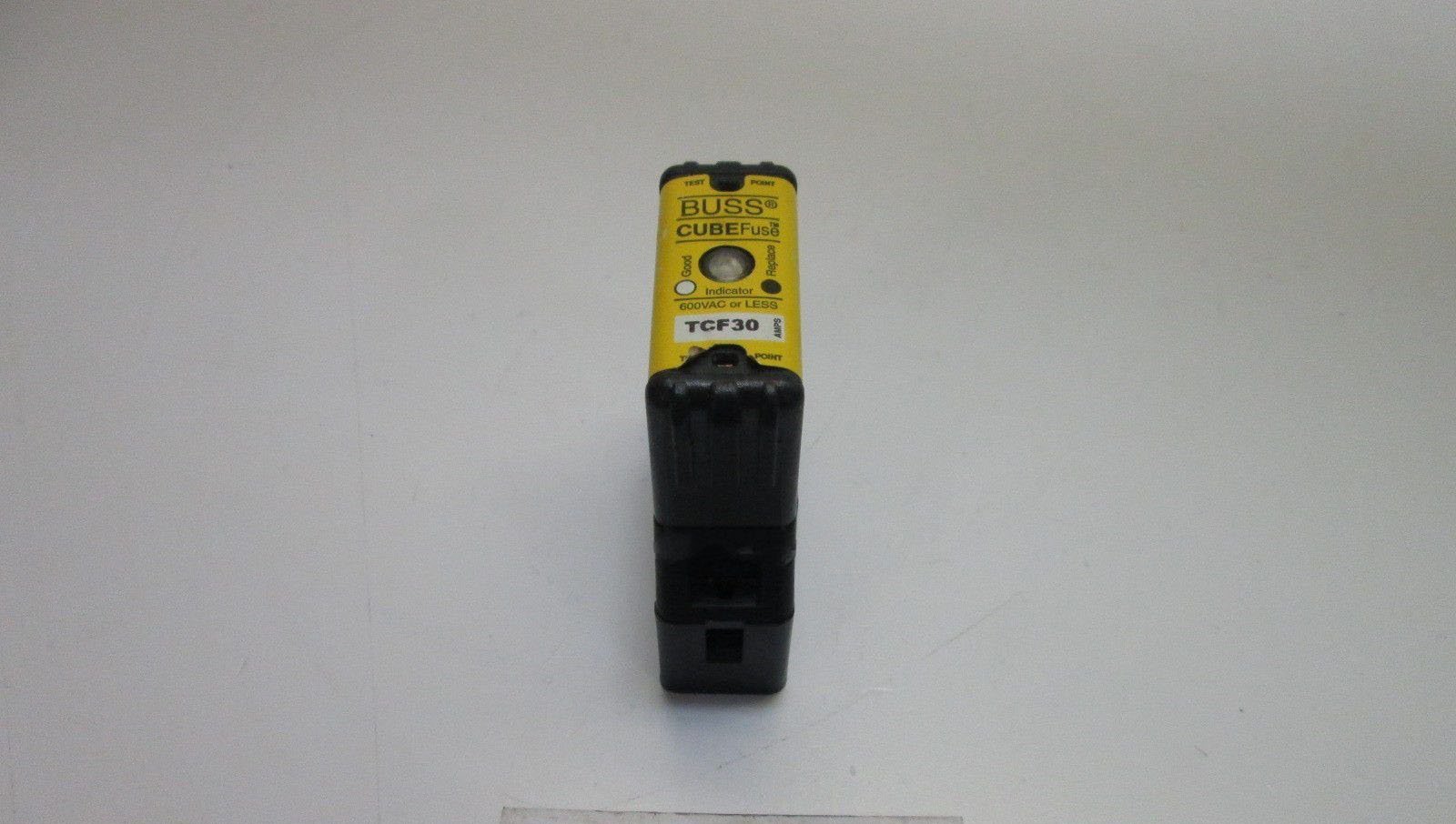 Bussman TCF30 CubeFuse 600VAC w/Bussman TCFH30 Fuse Block 600V 30A ...
