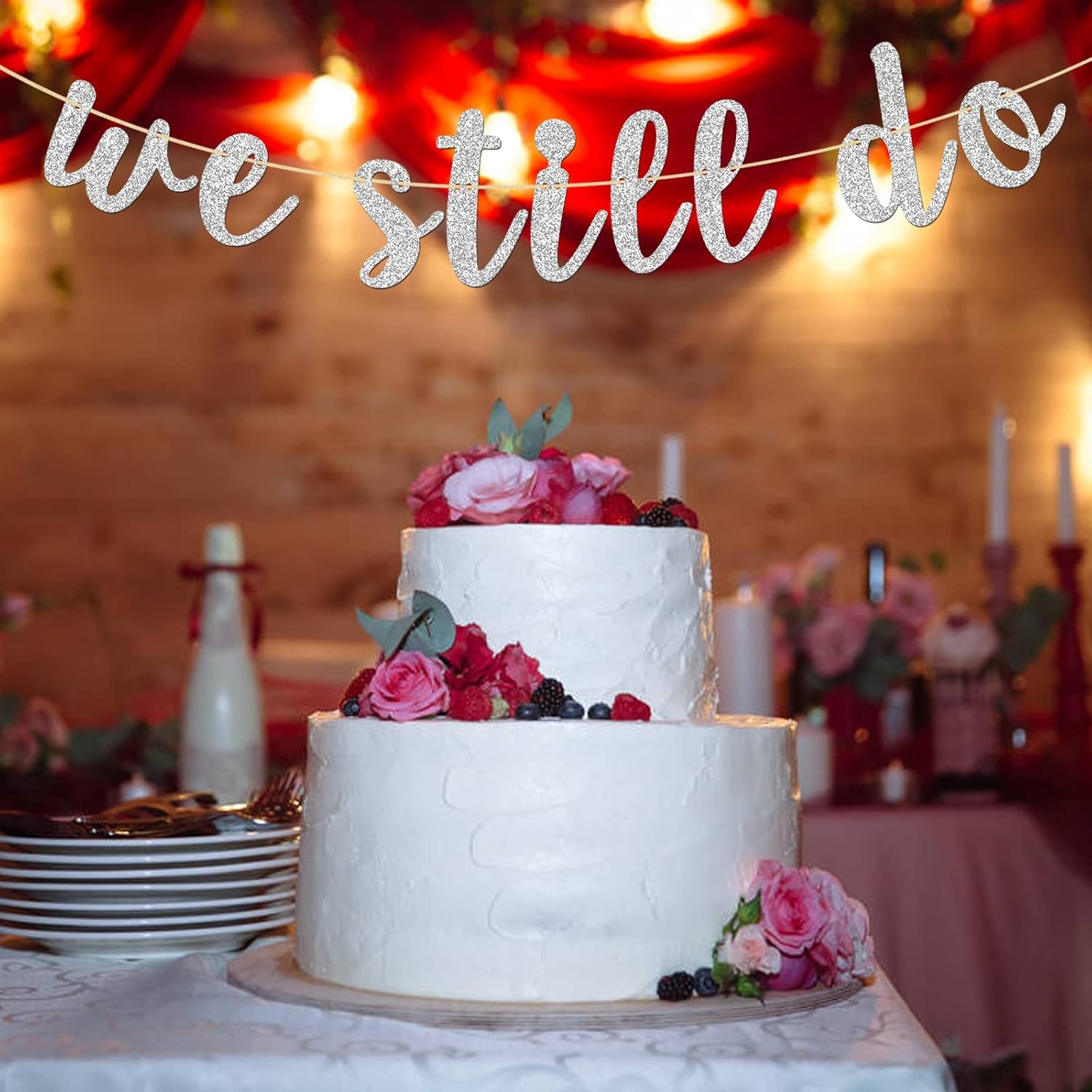 Glitter Silver We Still Do Banner for Wedding Anniversary Sign ...