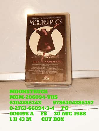 Amazon.co.jp: Moonstruck [VHS] : Cher, Cage, Dukakis, Aiello, Garde: DVD