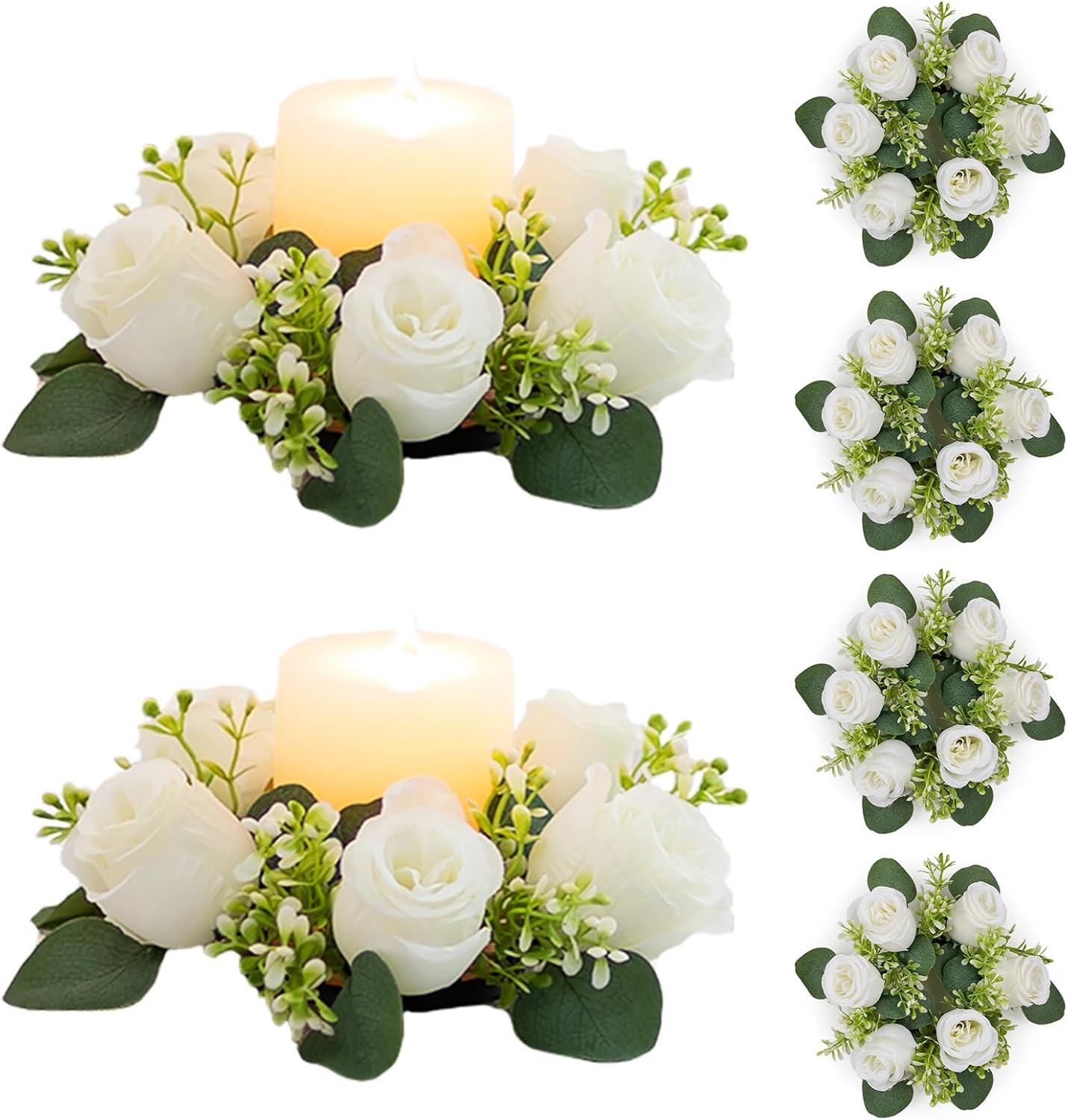 Amazon.com: NUPTIO Small Candle Rings Wreaths - 6 Pcs 2.9 inch Inner ...