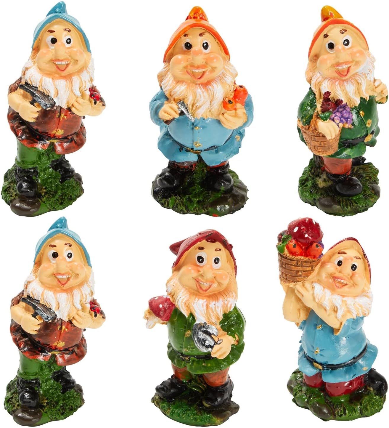 Amazon.com: Haomian Set of 5 Miniature Garden Gnomes Mini Gnome Figures ...