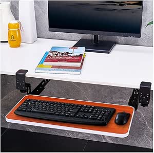 Amazon.com : Clamp On Keyboard Tray Sliding Under Desk, Pull-Out ...