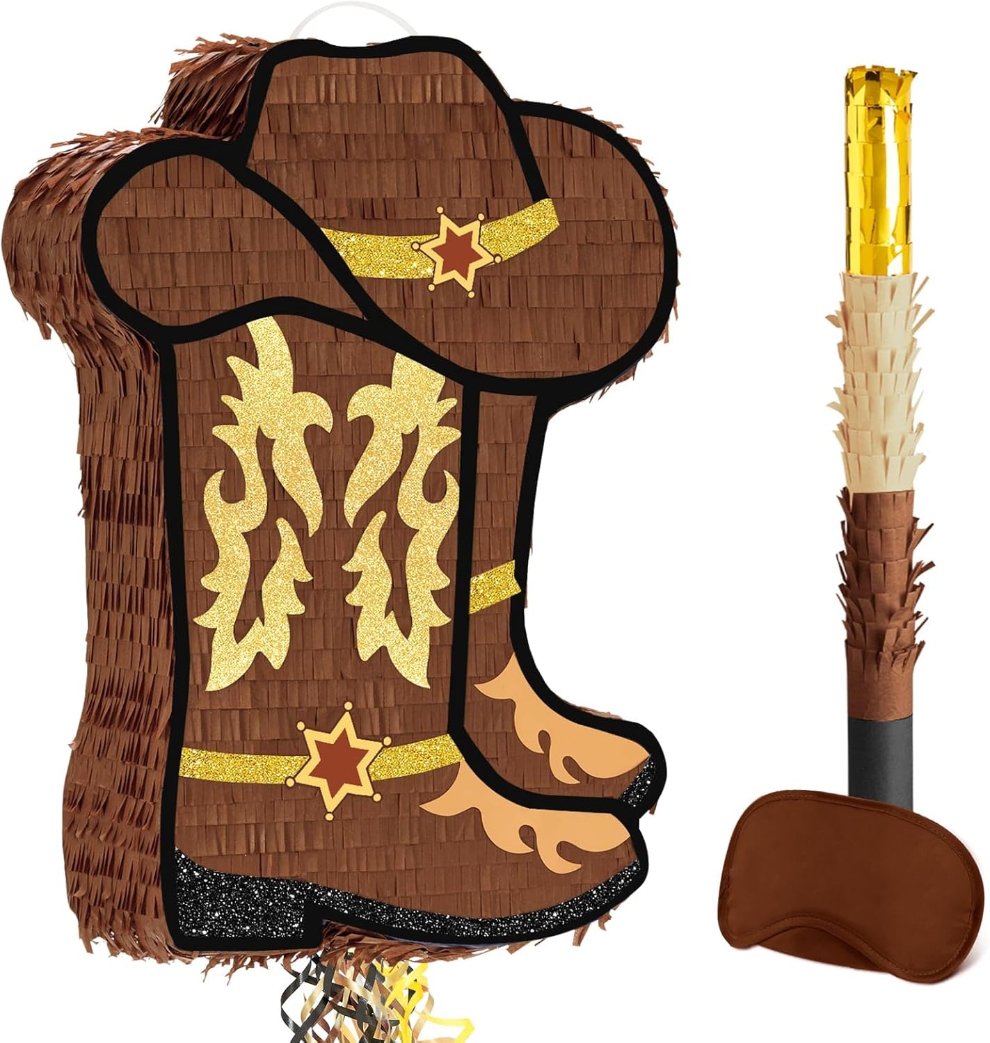 Amazon.com: WERNNSAI Western Cowgirl Boot Piñata - Cowboy Hat Pinata ...