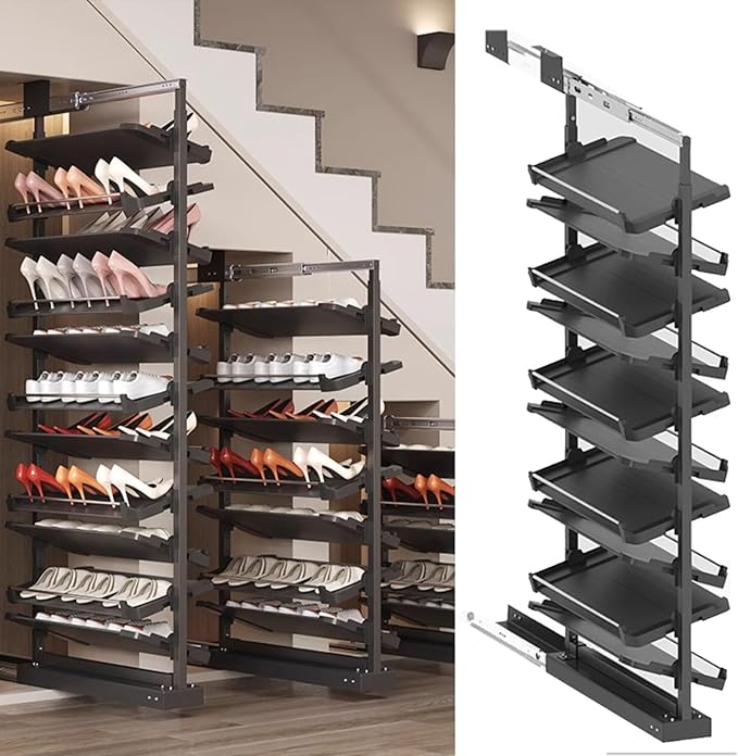 Amazon.com: Pull-Out Shoe Rack Organizer for Closet Shoe Cabinet ...