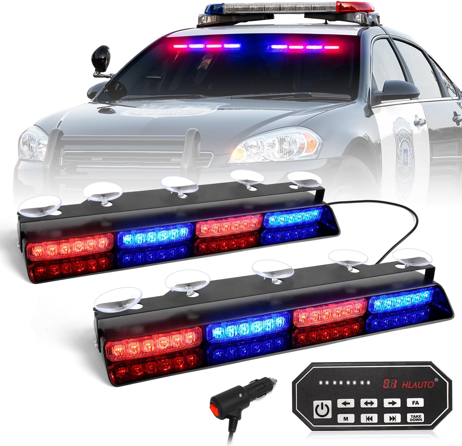 Amazon.com: HLauto 604N Emergency Dash Strobe Lights w/Controller: 2x16 ...
