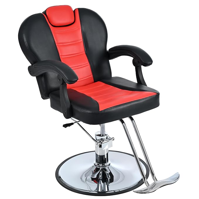 Amazon.com: Reclining Salon Barber Chair with Heavy Duty Hydraulic Pump ...