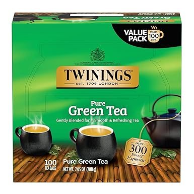 Amazon.com : Twinings Pure Green Tea Individually Wrapped Bags, 100 ...