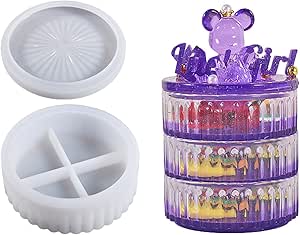 Amazon.co.jp: 【NADELA】 シリコンモールド 収納ケースモールド 2個セット 小物入れ 蓋付き 水晶の缶 DIY 収納用 レジン モールド uvレジン型 抜き型 シリコン型 ...